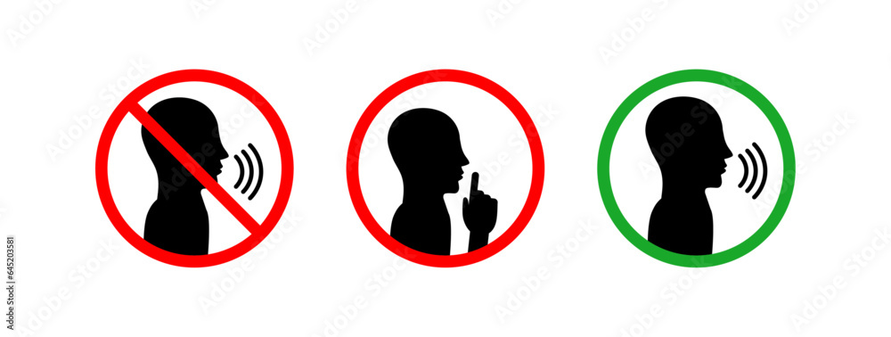 Keep Quiet, Keep Silent please sign, and Talking Allowed . Crossed ...