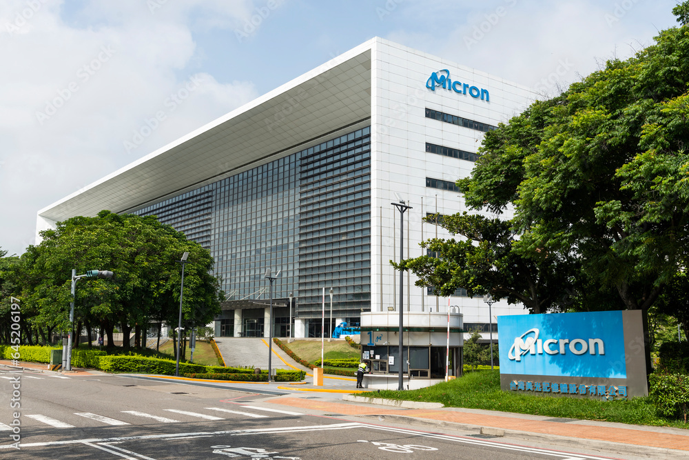 Taichung, Taiwan- May 27, 2023: Building view of Micron Technology ...