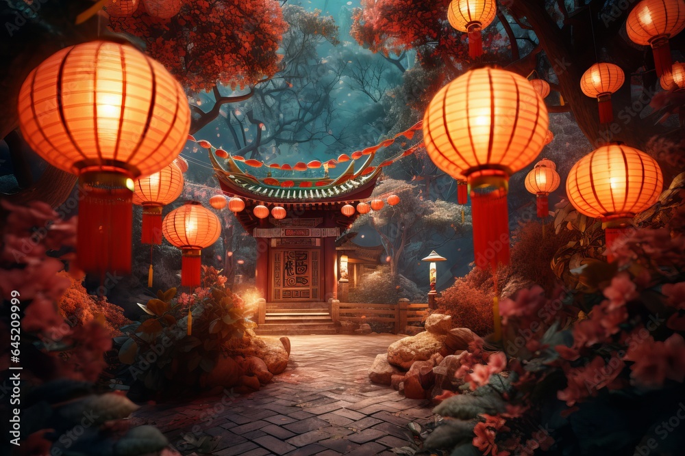 Free happy mid autumn festival or chinese new year gate Generative AI ...