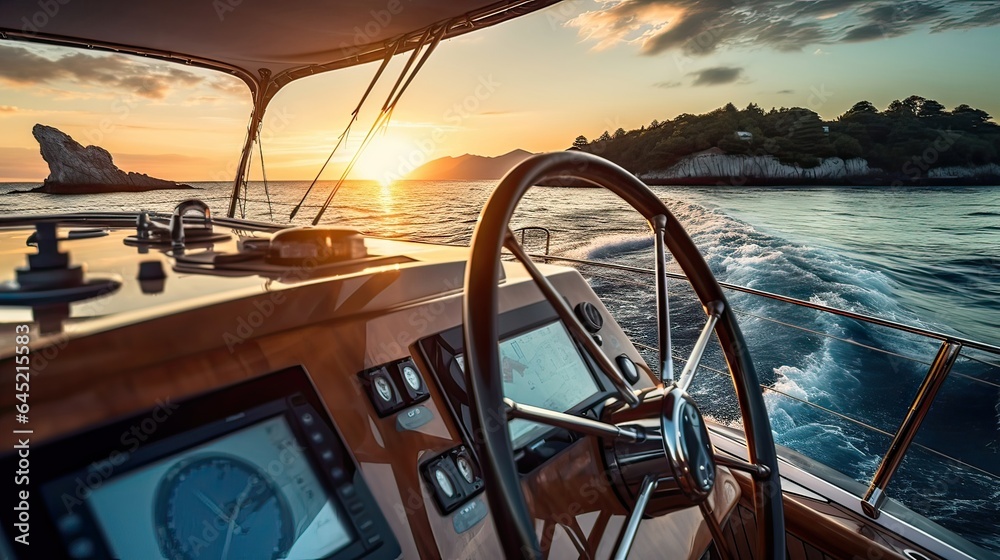 GPS navigation in a luxury yacht ensures smooth sailing with precision ...