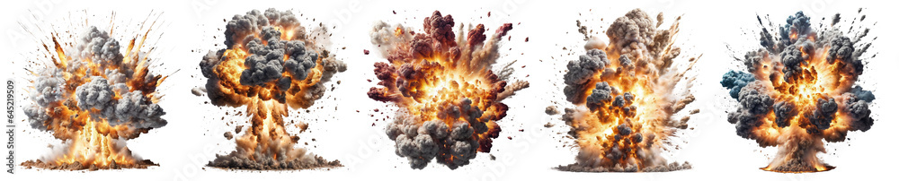Set of Explosion isolated on transparent background, PNG Illustrations ...