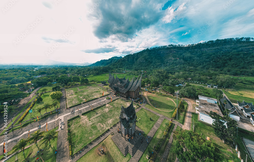 Aerial View of Pagaruyung Palace (Minangkabau: Istano Basa Pagaruyuang ...