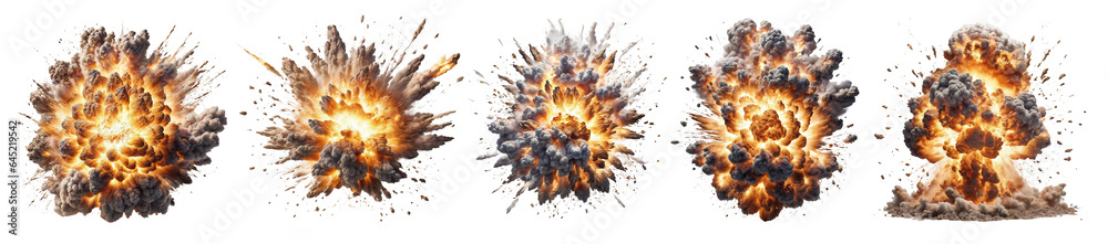 Set of Explosion isolated on transparent background, PNG Illustrations ...