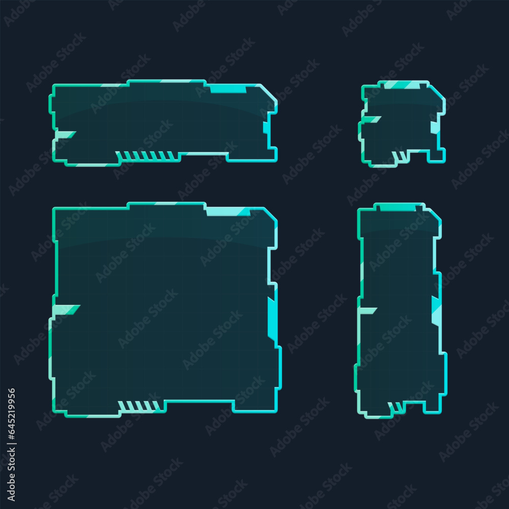 Sci Fi Hud Military Futuristic Set Of Windows Frames Buttons And Bar ...