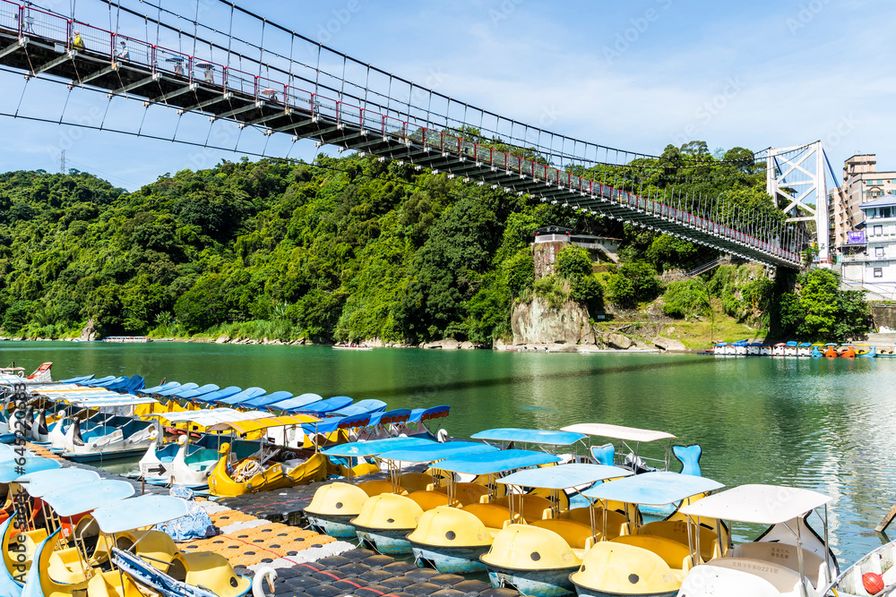 New Taipei City, Taiwan- July 5, 2023: Beautiful view of Bitan Scenic ...
