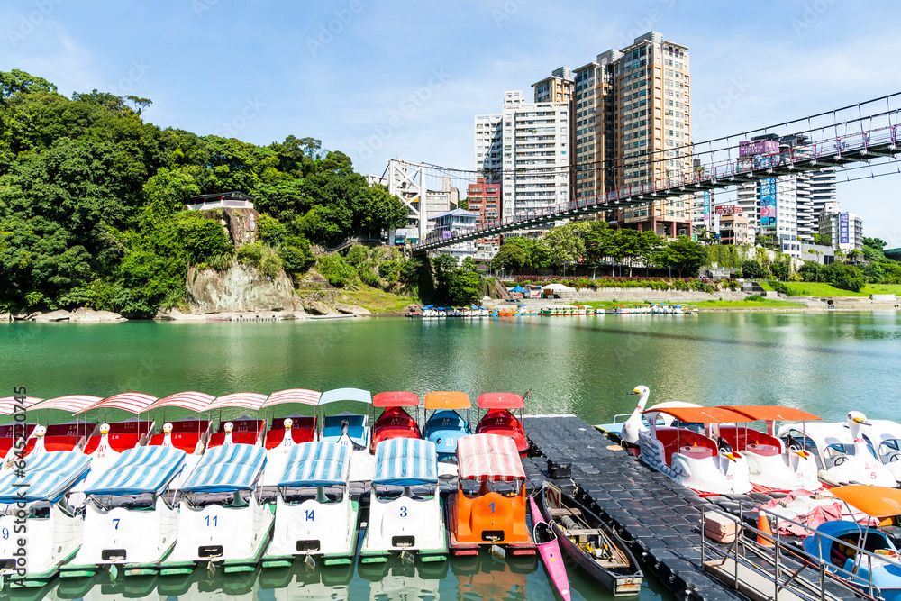 New Taipei City, Taiwan- July 5, 2023: Beautiful view of Bitan Scenic ...