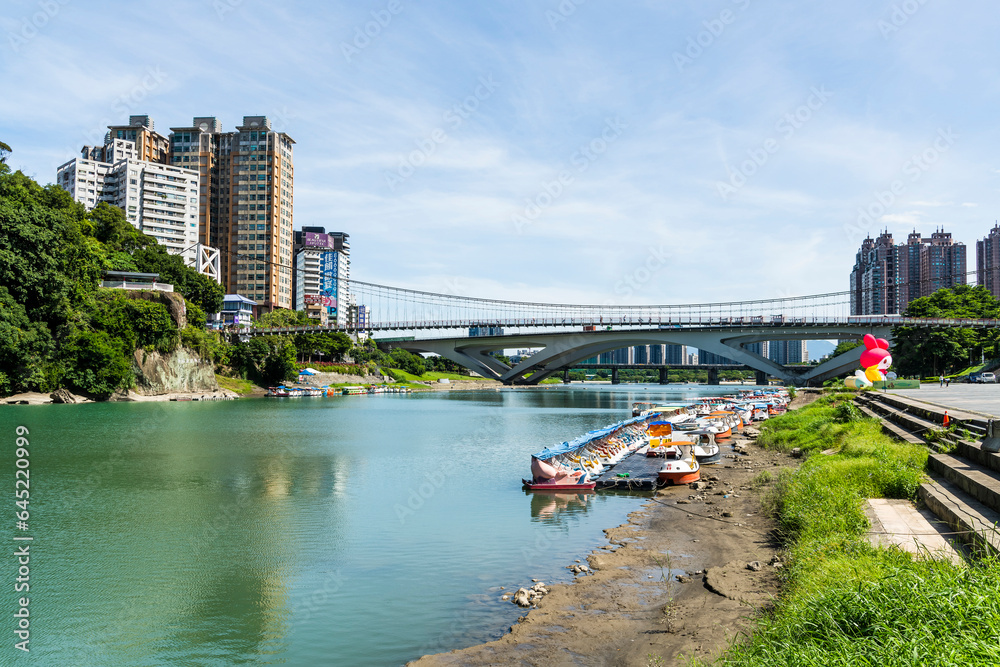 New Taipei City, Taiwan- July 5, 2023: Beautiful view of Bitan Scenic ...