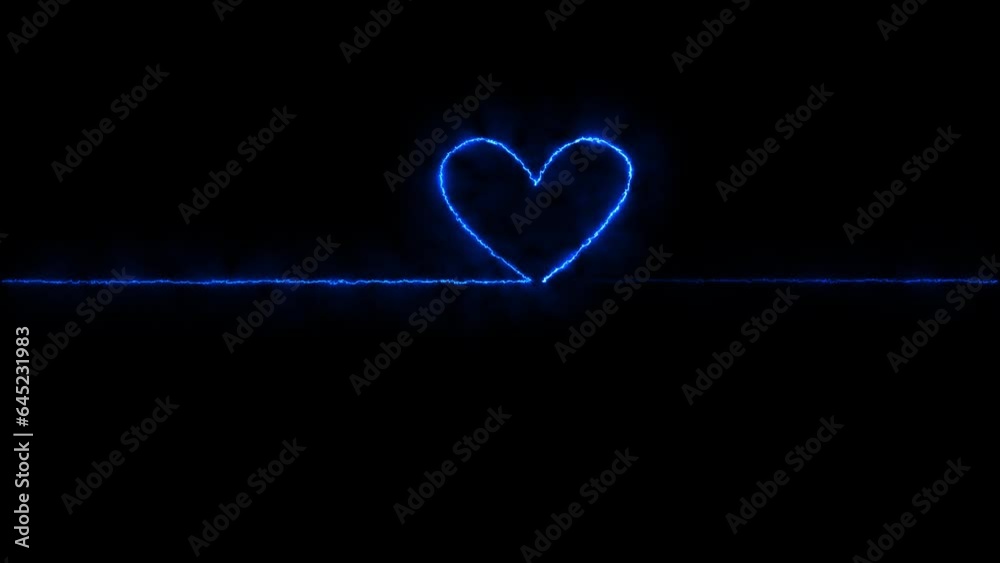 Neon lights heart love. Neon looped animation for music videos and ...