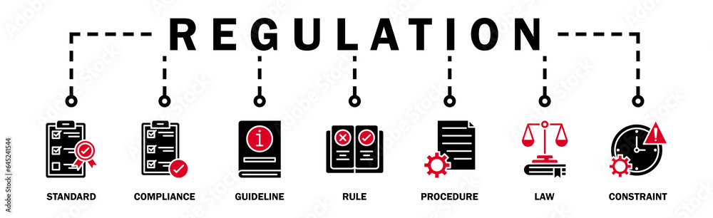 Regulation banner web icon vector illustration concept with icon of ...