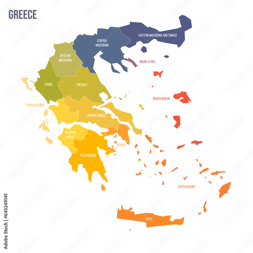 Vetor de Greece political map of administrative divisions ...