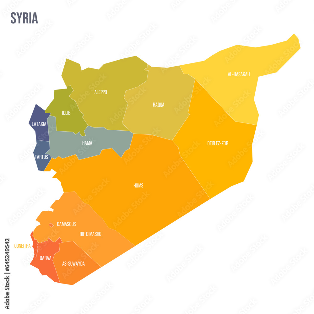 Syria political map of administrative divisions - governorates ...