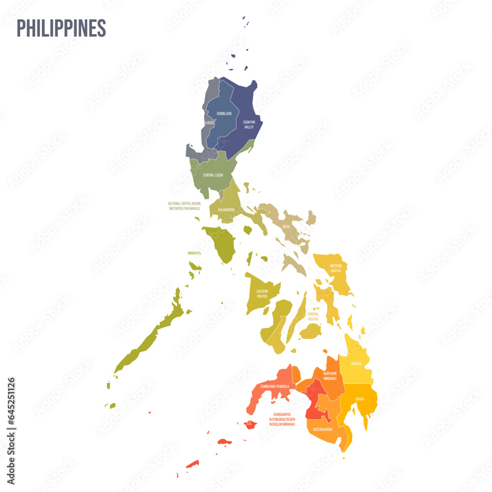 Vecteur Stock Philippines political map of administrative divisions ...