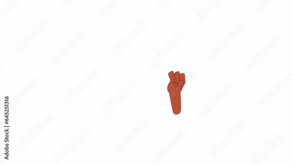 Hit volleyball 2D character hand animation. Load arm back and spike ...