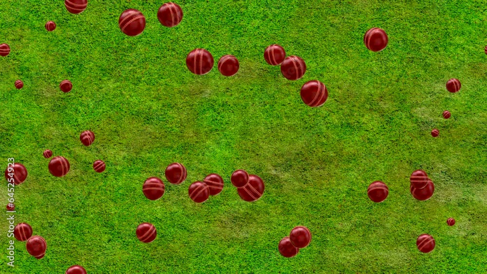 Cricket Ball Bounce Background (on grass) LOOP-TILE. This footage is ...