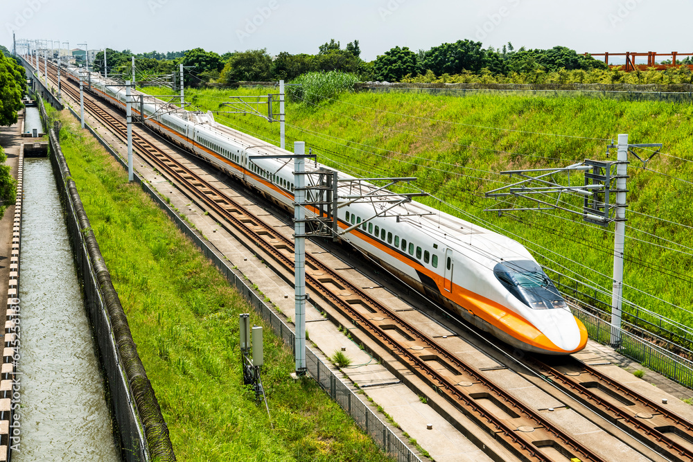 Taichung, Taiwan- August 27, 2023: Overlooking Taiwan High Speed Rail ...
