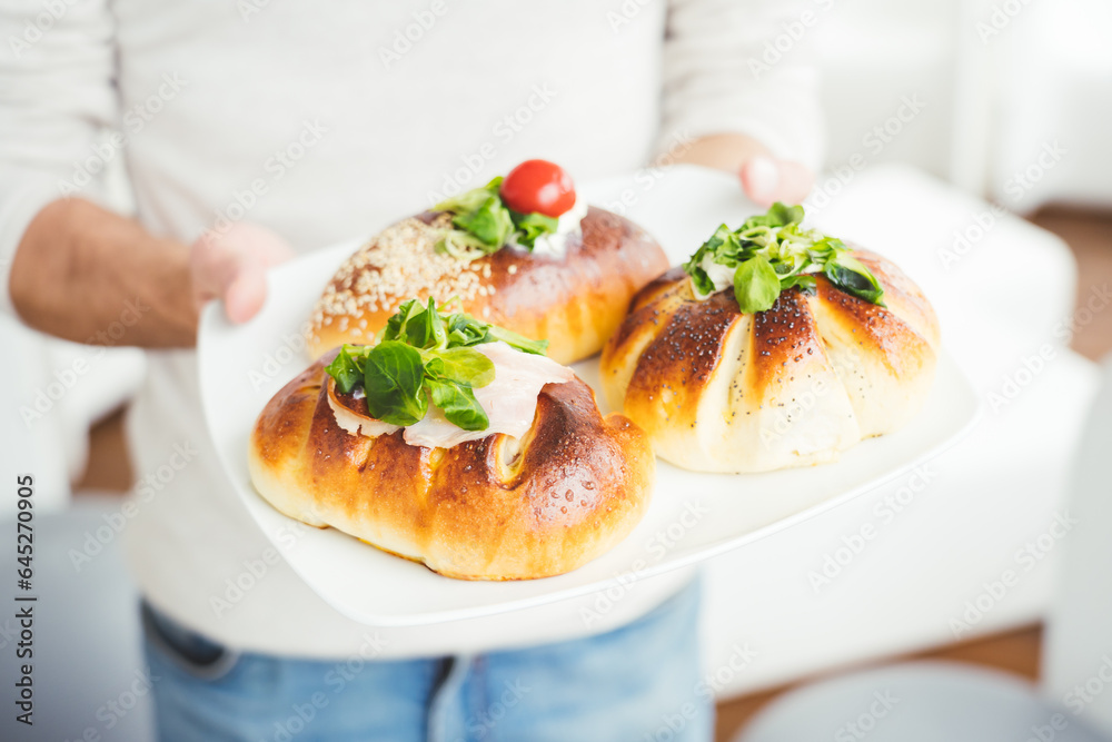 Sicilian rotisserie calzone with seeds. Traditional street food in Palermo, Sicily, Italy Stock ...