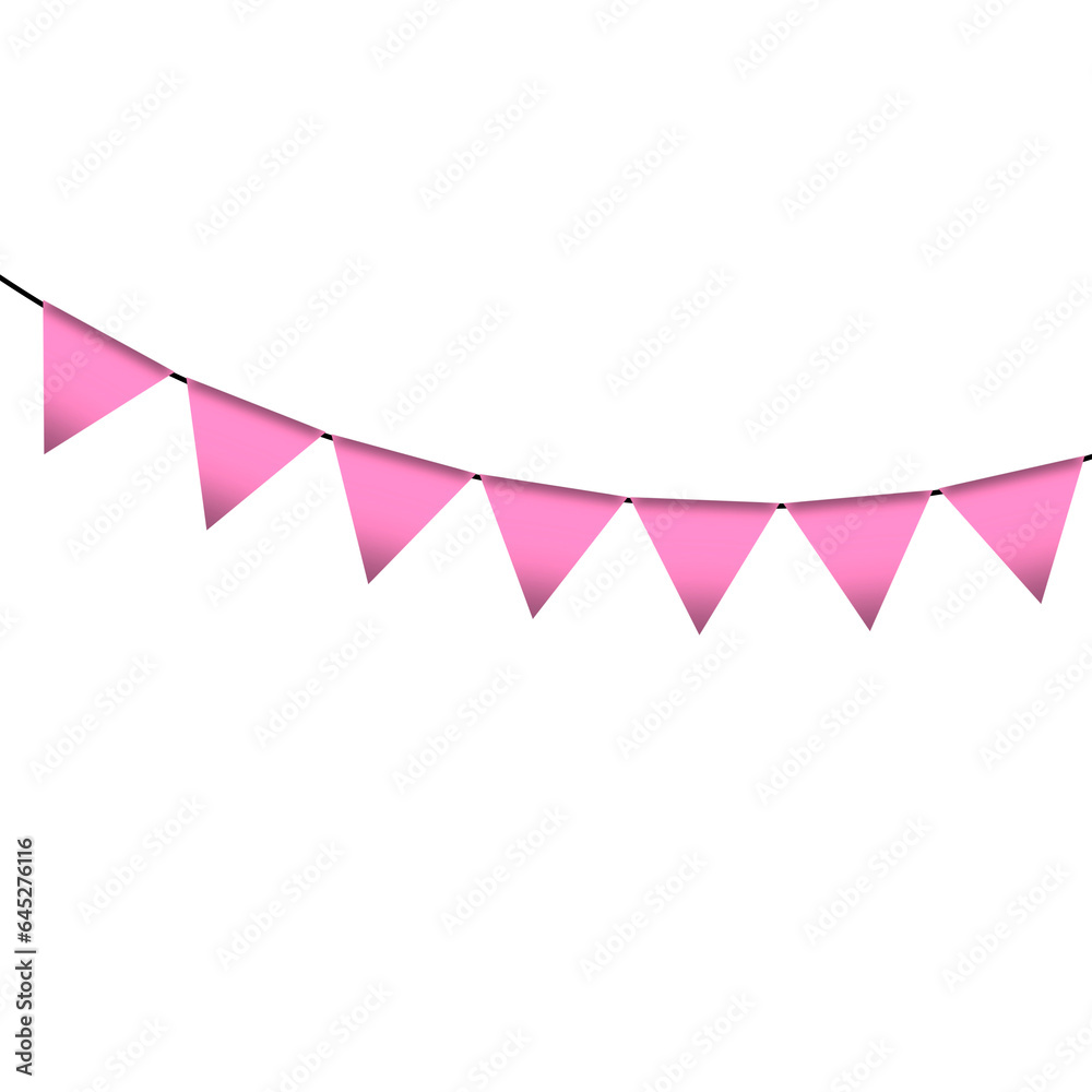 Pink colour bunting pennants image with transparent background. Stock ...