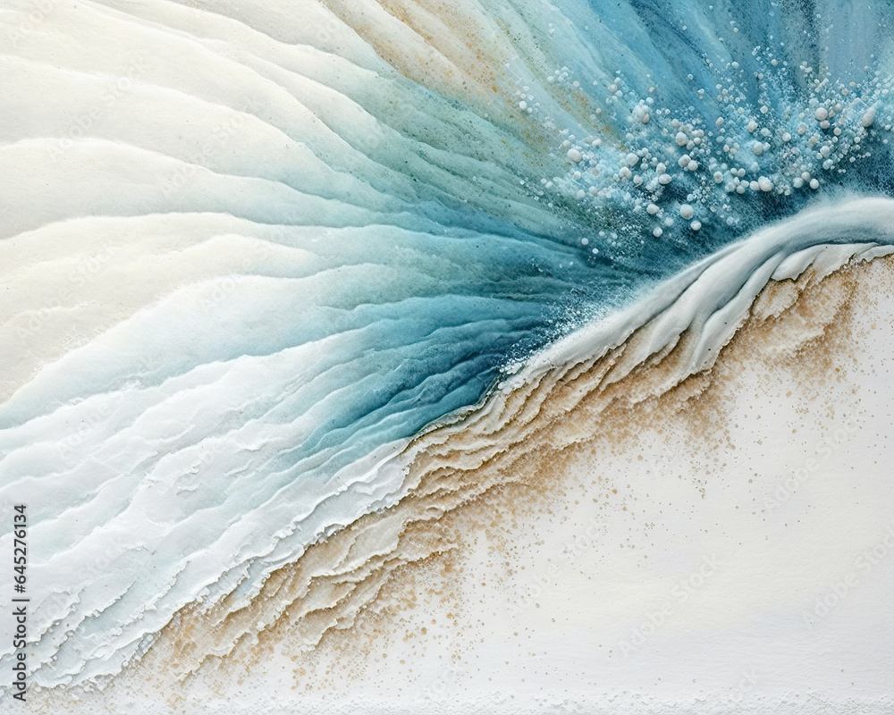 Abstract watercolor blue ocean and sea foam for textures. Fresh ...