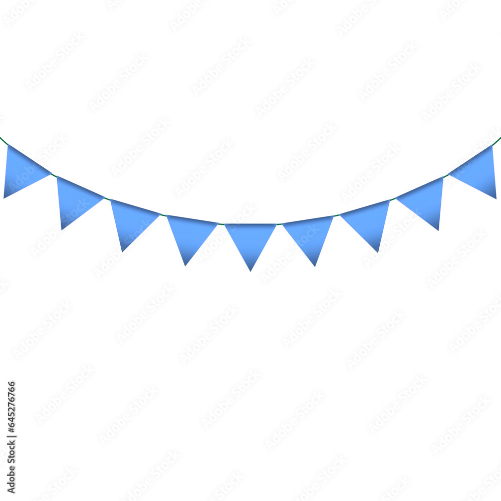Light blue colour bunting pennants image with transparent background ...