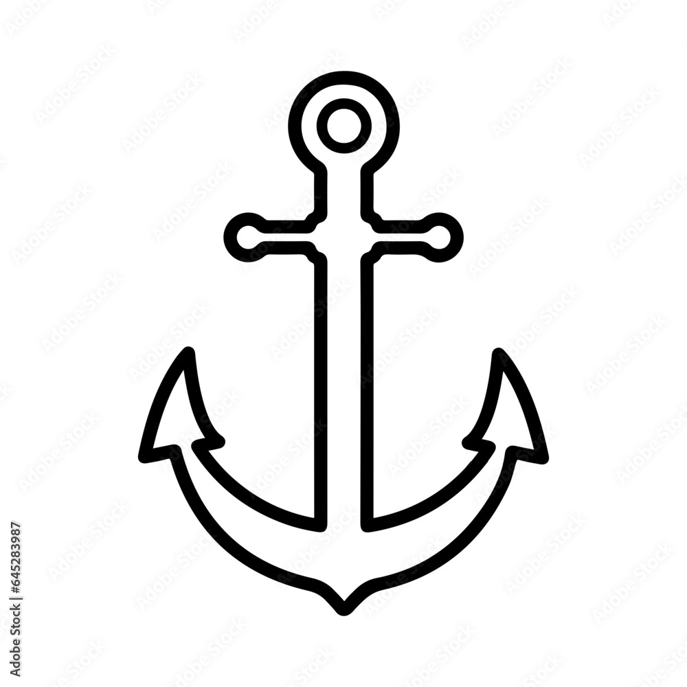 Anchor Outline Svg, Nautical Svg, Marine Svg, Boat Anchor Outline svg ...