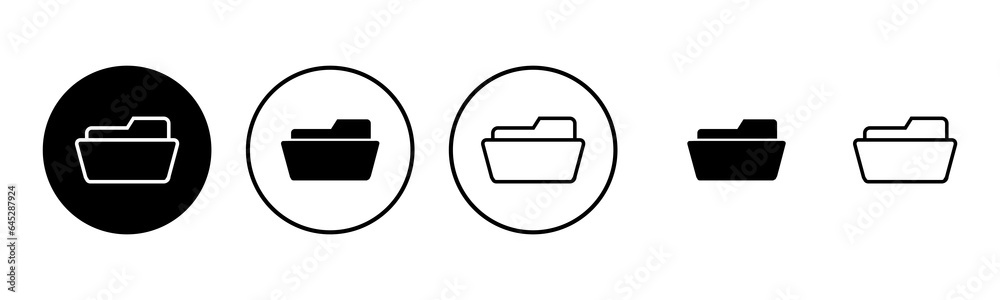 Folder icon set illustration. folder sign and symbol Stock Vector ...
