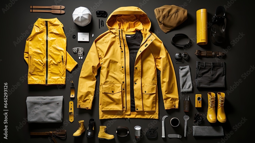 Rainy day essentials like umbrellas, rubber boots, and raincoats ...