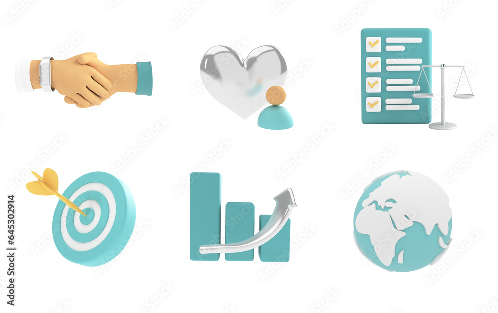 A set of CSR icons. Environmental corporate social management. The ...