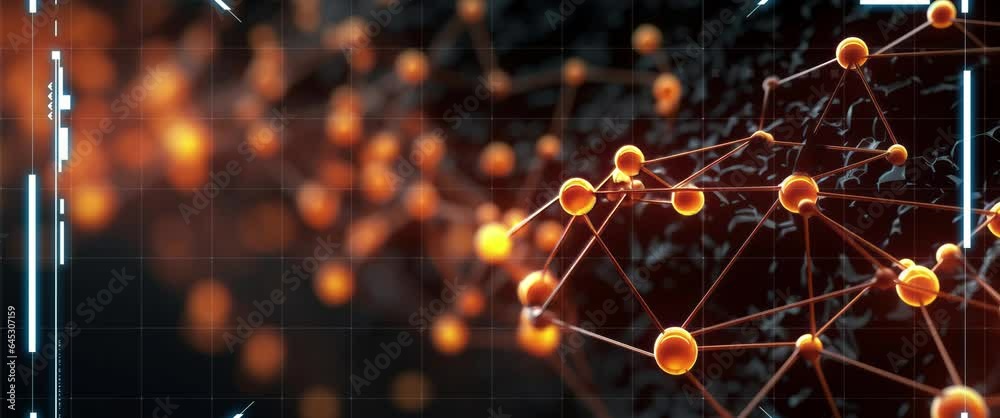 Anamorphic video abstract spheres molecular structure neural network ...