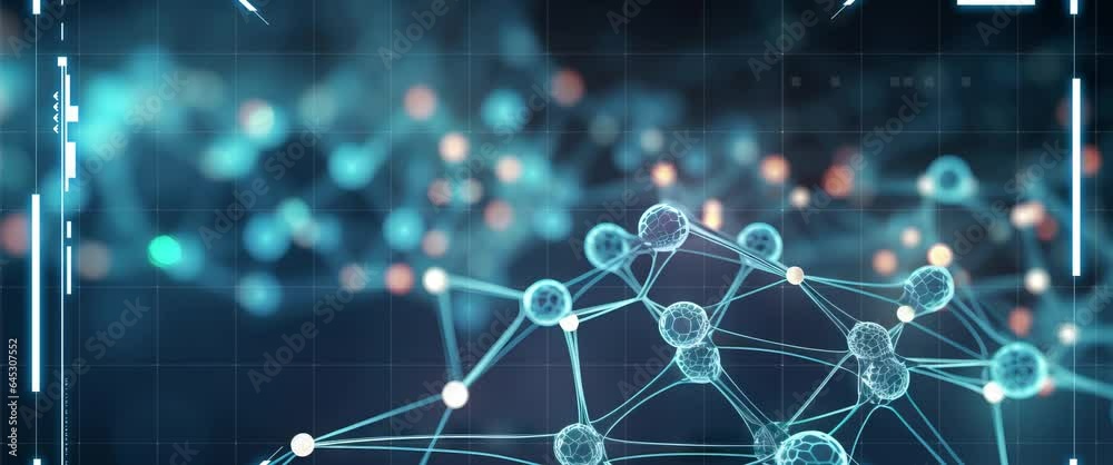 Anamorphic video abstract spheres molecular structure neural network ...