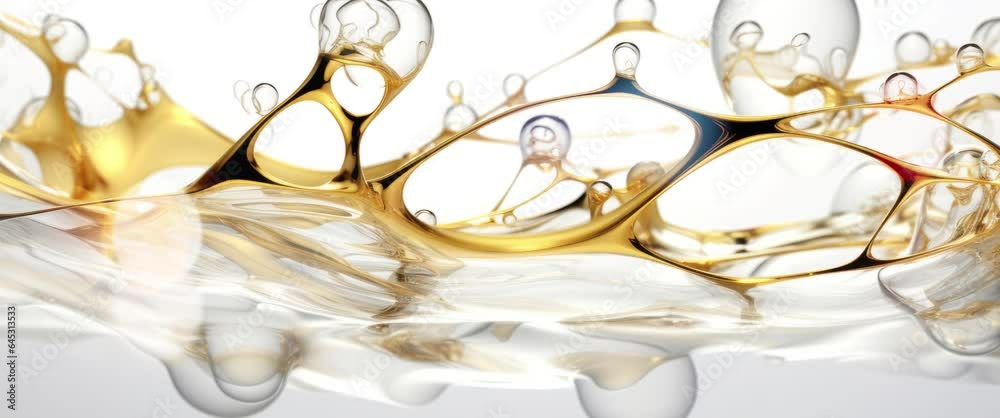 Anamorphic video 3D animation molecule structure. Scientific medical ...