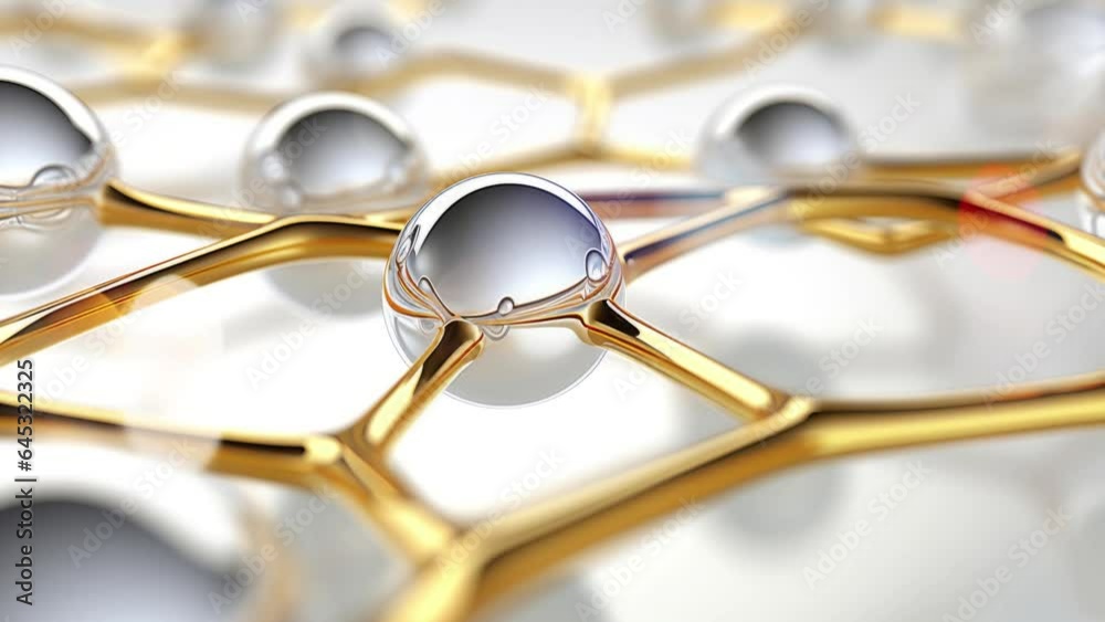 3D animation molecule structure. Scientific medical background with ...