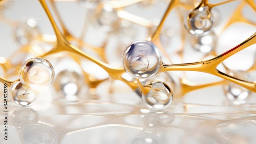 3D animation molecule structure. Scientific medical background with ...