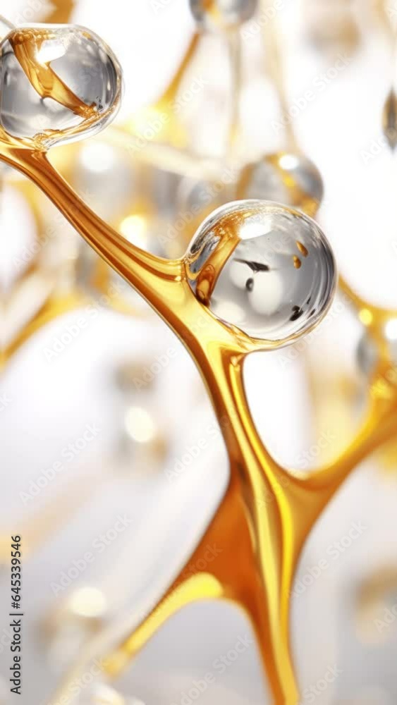 Vertical video 3D animation molecule structure. Scientific medical ...