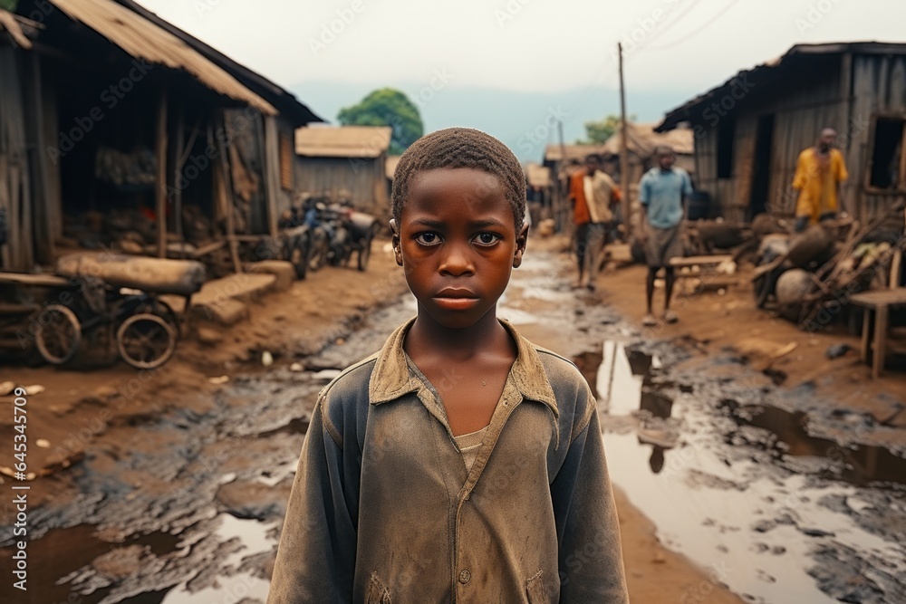 African child in the slums Generative AI Stock Illustration | Adobe Stock