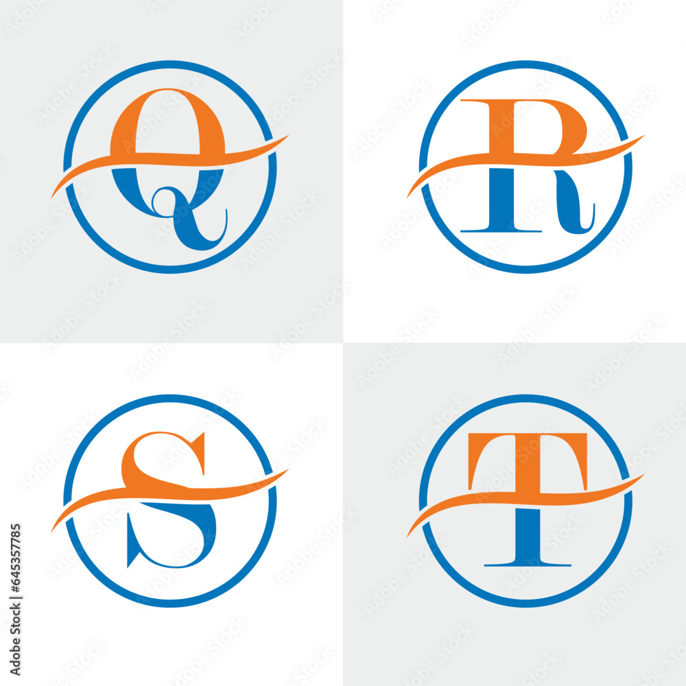 vector initial alphabets logos set | swoosh alphabets logo Stock Vector ...