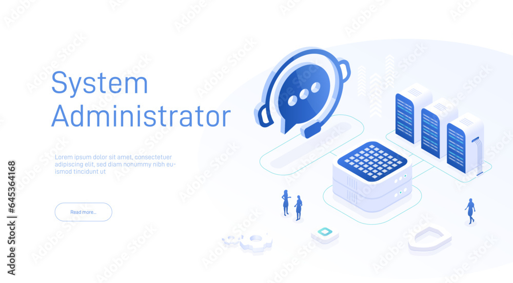 Support service concept or call center in isometric vector illustration ...