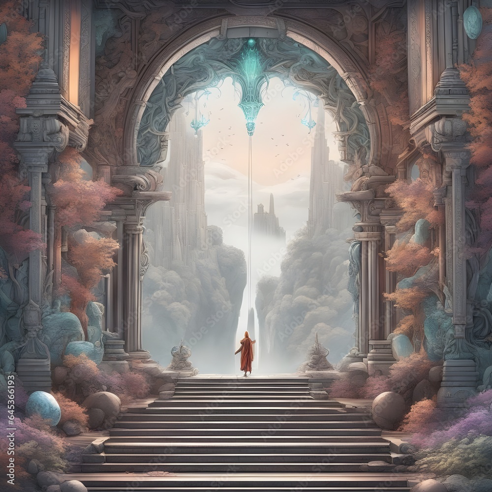 portal to another dimension, high fantasy, eerie, mystical, si-fi, one ...
