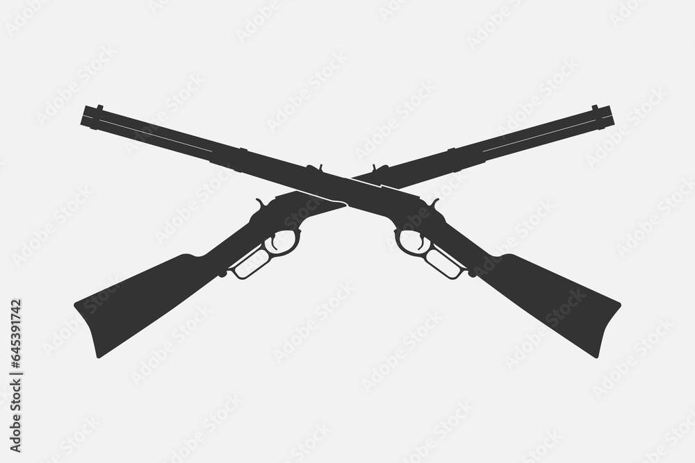 Winchesters graphic icon. Crossed rifles sign isolated on white ...