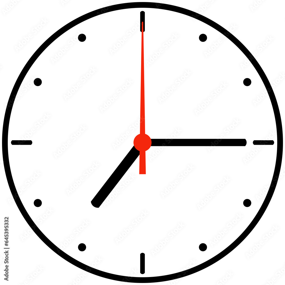 7:15 Uhr oder 19:15 Uhr - Uhrzeit Symbol mit Stundenzeiger ...