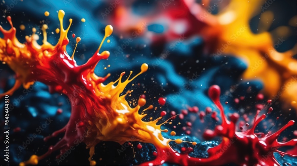 Colorful paint explosion ignites creativity for graphic design. Use ...