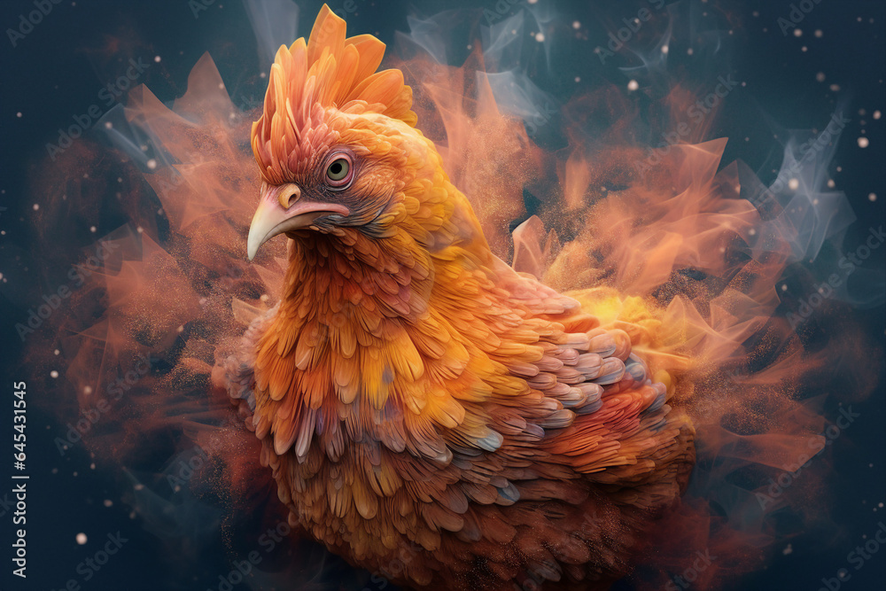 Generative ai collage image of angry funny cock chicken domestic animal ...