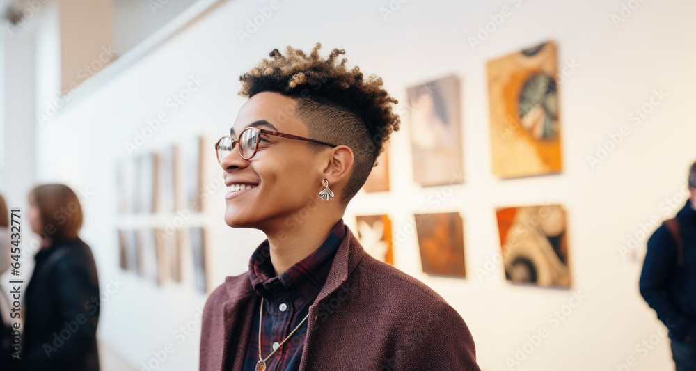 A mixed-ethnicity woman with short hair, wearing interesting clothing ...