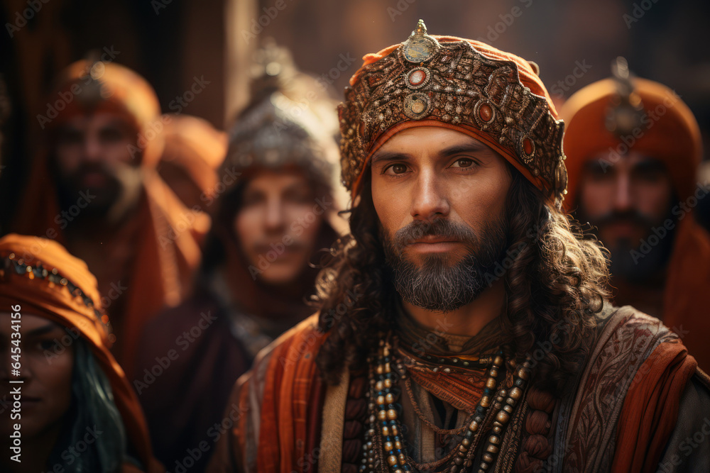 Ceremonial Attire. People dressed in traditional garments for a ...