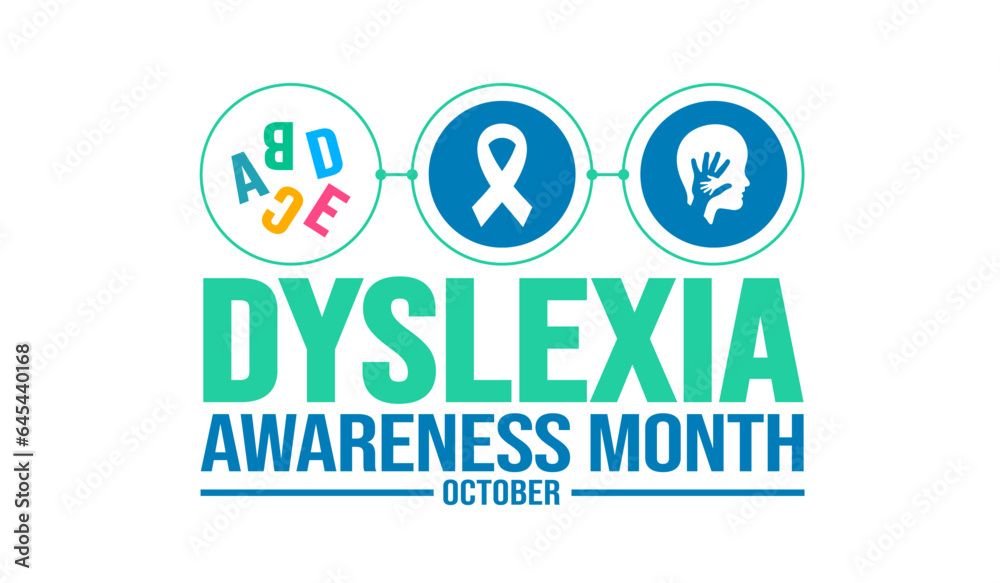 October is Dyslexia Awareness Month Awareness Month background template ...