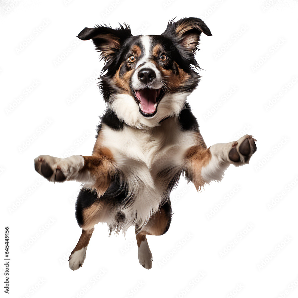 Happy dog jumping on transparent background PNG Stock Illustration ...