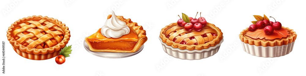Thanksgiving Pie clipart collection, vector, icons isolated on ...