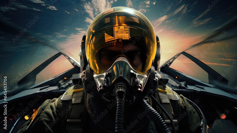 filming the view from the cockpit through the visor of a fighter jet's ...