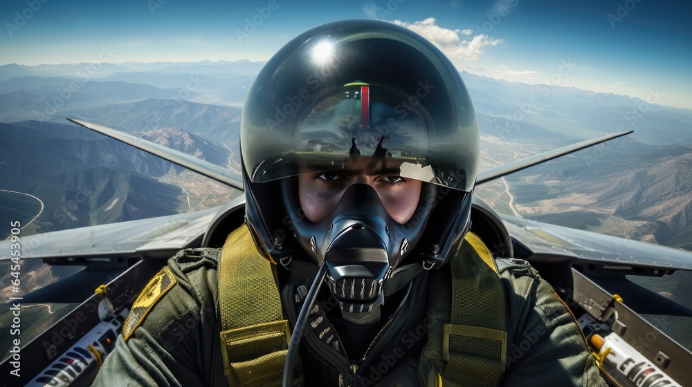 filming the view from the cockpit through the visor of a fighter jet's ...