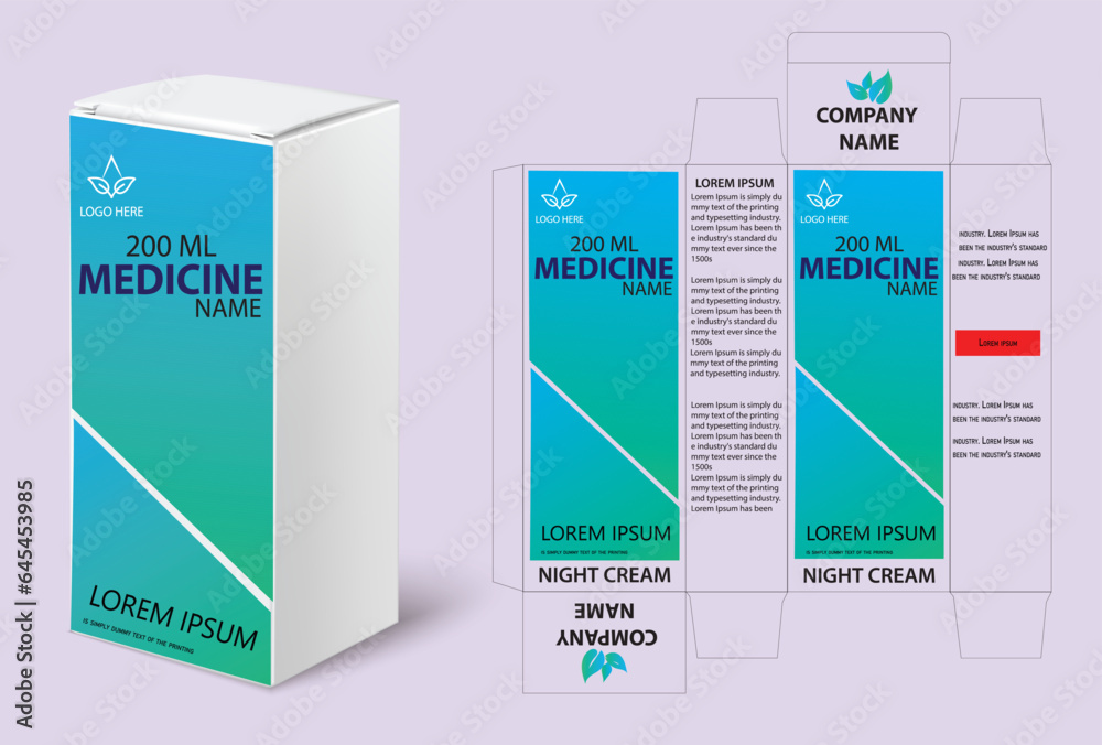 Vecteur Stock Packaging box design vector illustration. Blue and white ...