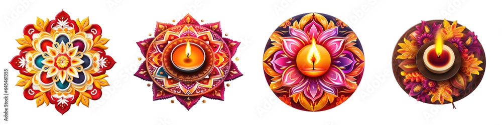 Diwali Rangoli clipart collection, vector, icons isolated on ...